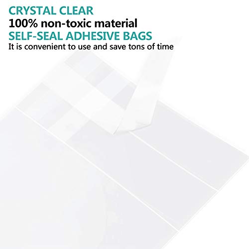 joybest 1000 Pcs - 6 x 9 Inch Clear Cello Cellophane Bags Self Sealing - 3.14 Mils Thick Cello Resealable Plastic Bag Fits 6 X 9 Prints, Photos, Cards & Envelopes