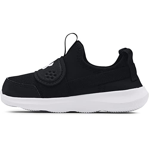 Under Armour Boys' Infant Runplay, Black/White, 8K Medium US
