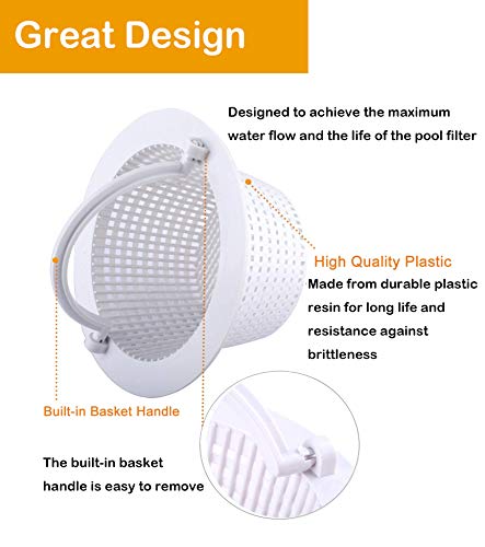 ππππ πΌπ₯ππ§ππππ SP1091WM Skimmer Basket Replacement for Hayward Pentair HydroSkim, 513330 Dyna-skim Pool Filter Baskets,2PCS 6.25βTop Above Ground Pool Skimmer Baskets