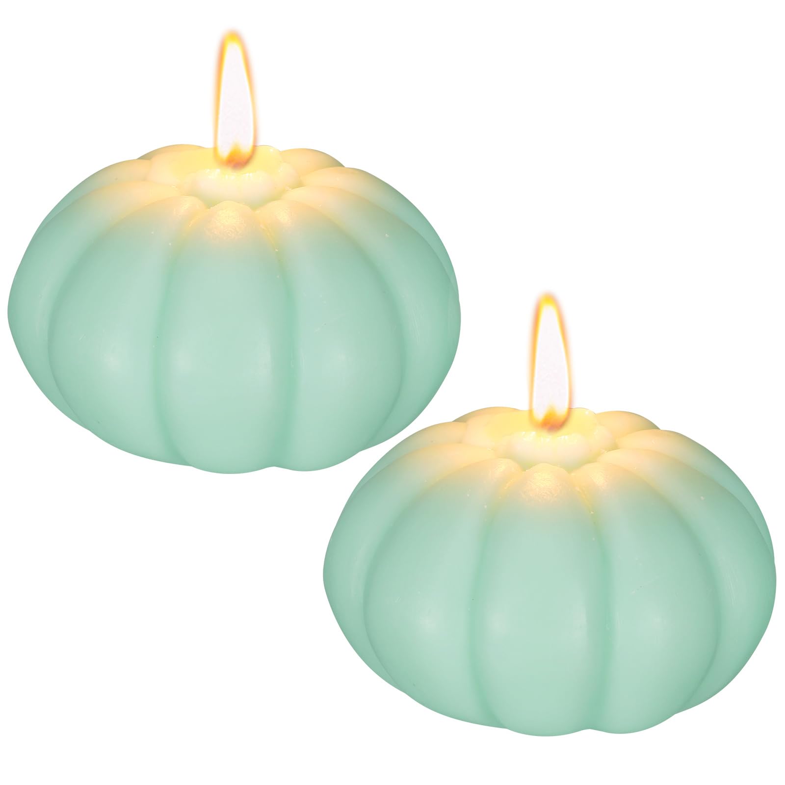 2 Pieces Pumpkin Shaped Scented Candles Thanksgiving Fall Pumpkin Candles Decoration Halloween Aromatherapy Candle for Home Kitchen Table Decor Halloween Party Supplies (White)