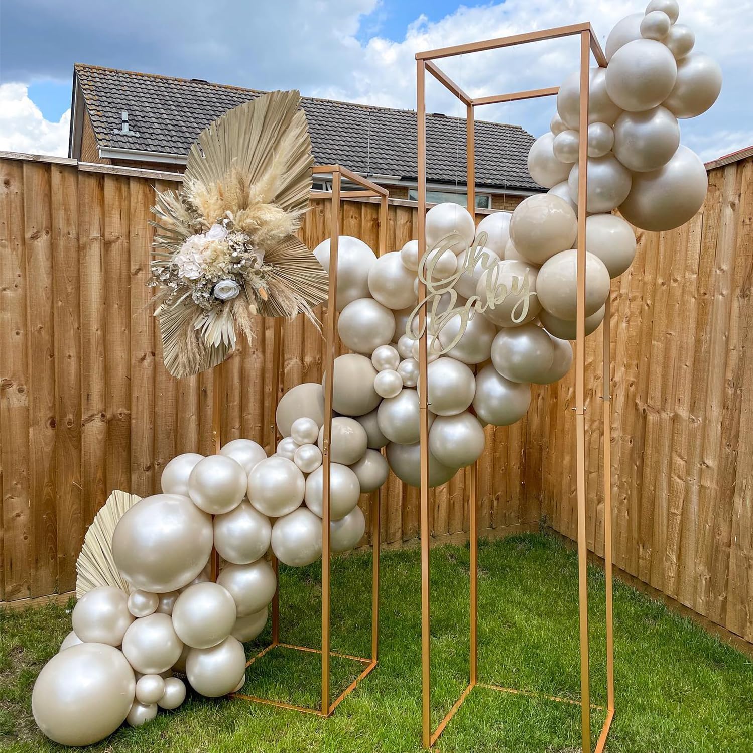 Pearl White Double-Stuffed Balloons Different Sizes 74Pcs 5/10/12/18 inch White Sand Pearl Ivory Boho Neutral Balloon Arch Garland kit for Wedding Bridal Baby Shower Birthday Anniversary Decorations