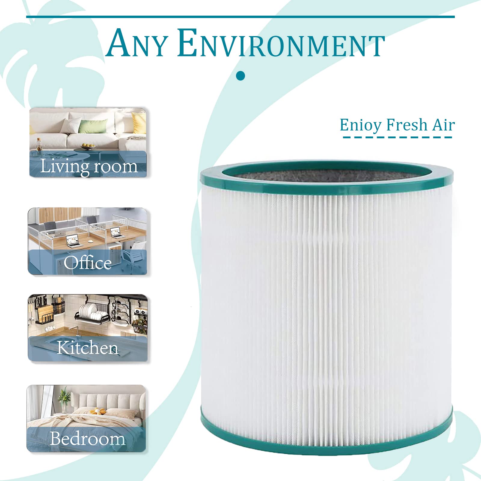 Air Purifier Filters Replacements,True HEPA Premium Grade Filters for Dyson Tower Purifier Pure Cool Link TP01,TP02,TP03,AM11,BP01 Models,Compare to Part # 968126-03 2-PACK