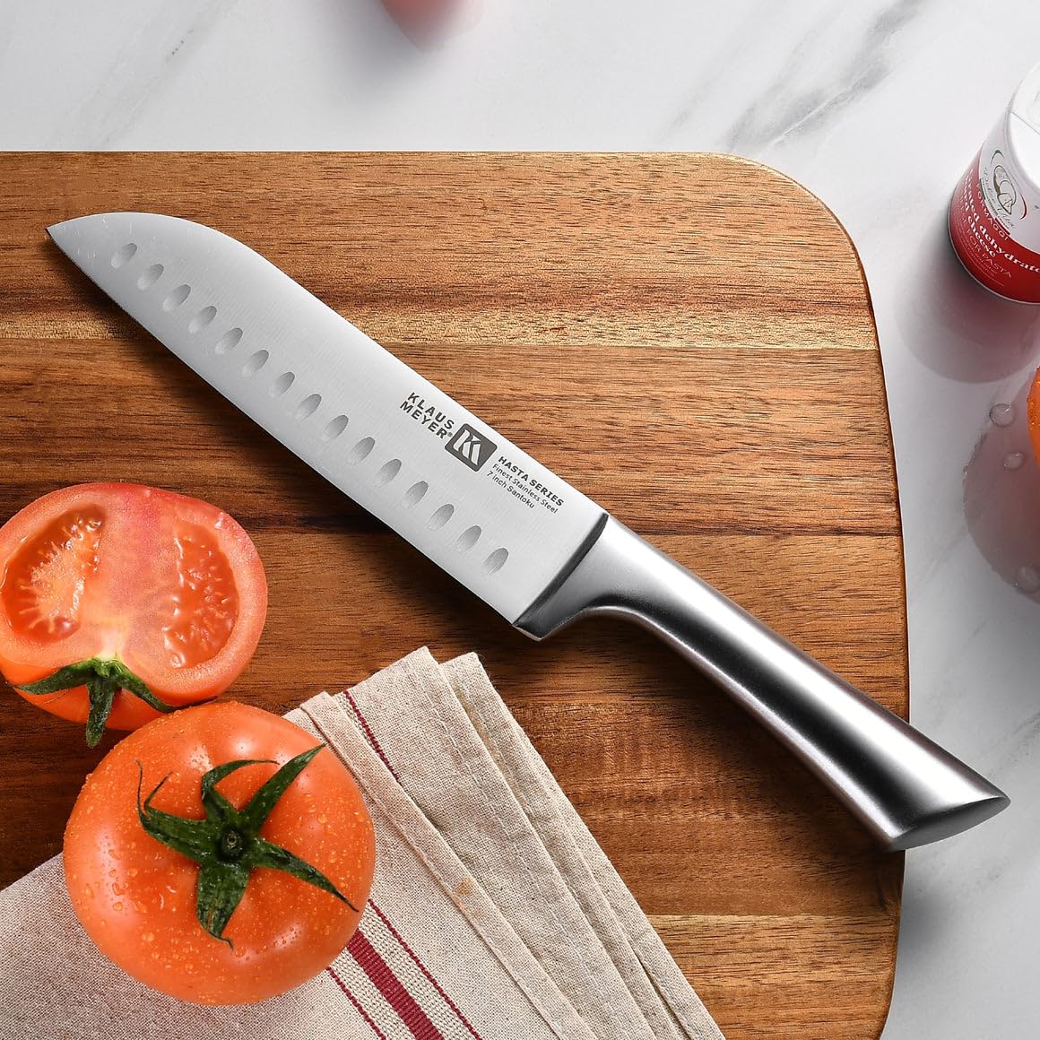 Klaus Meyer Hasta Premium High Carbon Steel 7 inch Santoku Japanese Chef Kitchen Knife