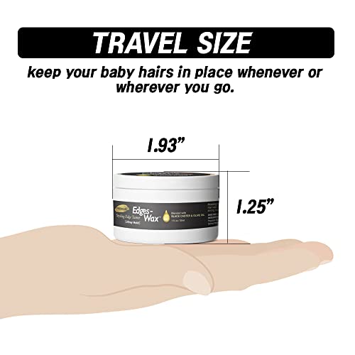 NOBLESSE PREMIUM Edge Wax Styling Edge Tamer 2 Day EXTRA EXTREME HOLD Blended with Black Caster Oil & Olive Oil Travel Size 1.01fl oz/30ml