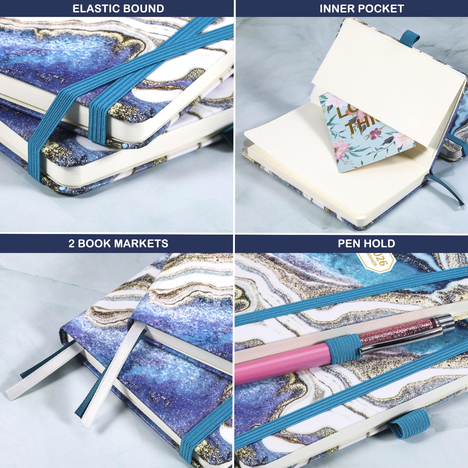 2024-2026 Pocket Planner - 3 Year Monthly Planner from January 2024 to December 2026, 6.3''×3.8'' Planner with Pen Holder