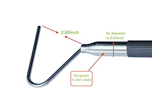 JOCYI 40inch Collapsible Snake Hook Sturdy Non-rotatable Stainless Steel Hook, Tool Hook,Designed with Groove, Can't Rotate, is Easier tooperate and Safer