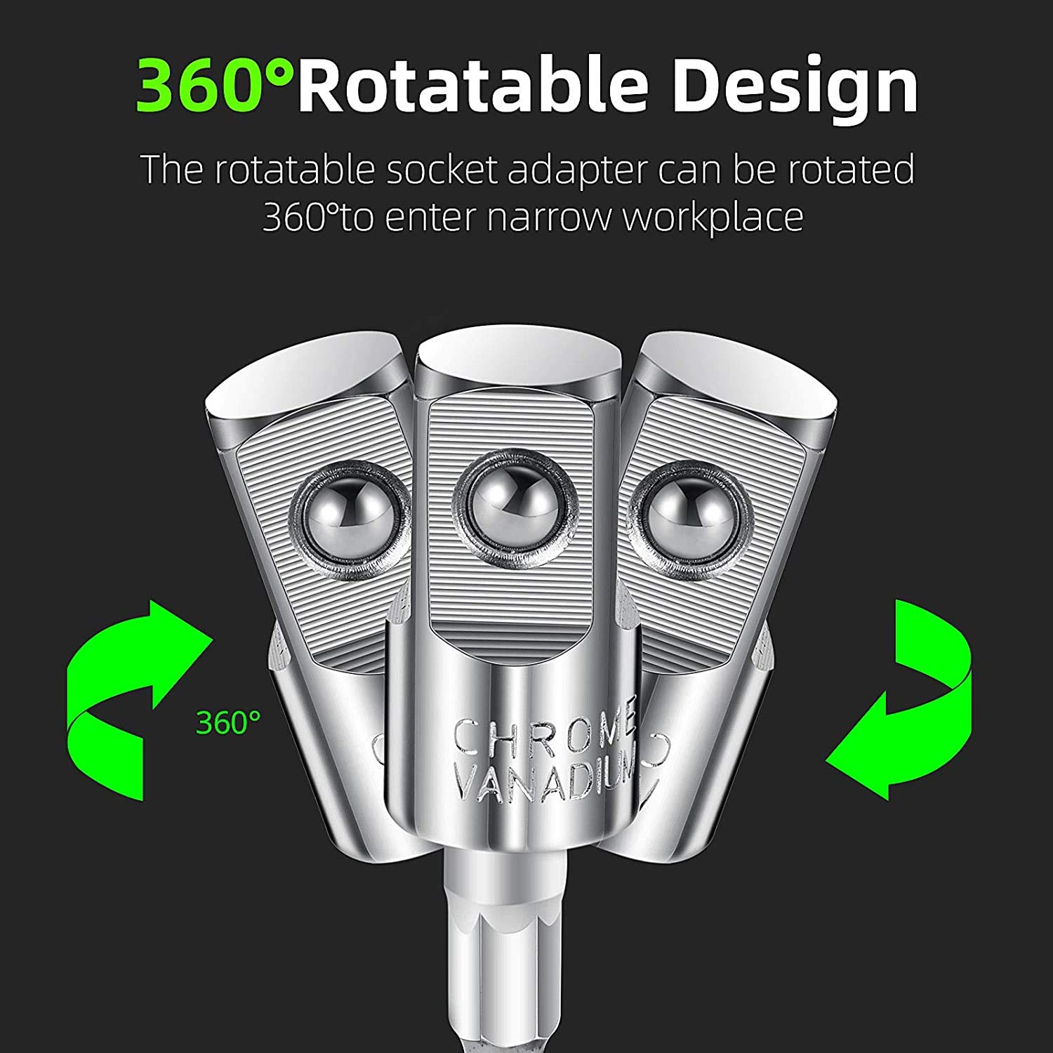 3 Pcs Power Drill Sockets Adapter Sets,360°Rotatable Hex Shank Impact Driver Socket Adapter 1/4" 3/8" 1/2" Impact Driver Adapter and 1Pcs Right Angle Drill 105 Degree Right Angle Screwdriver set Drill