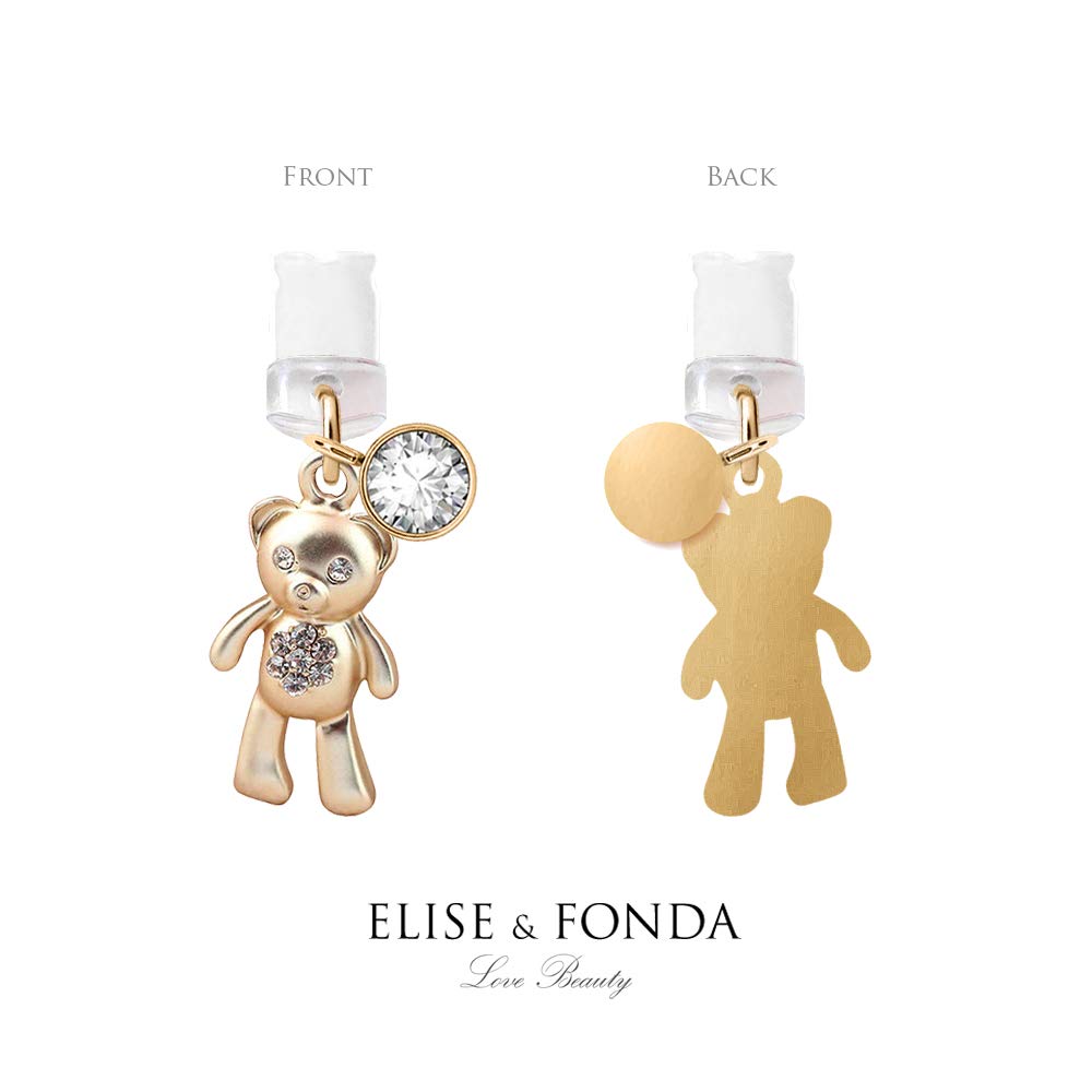 EIISE & FONDA CP1 USB Charging Port Anti Dust Plug Teddy Bear Pendant Phone Charm for iPhone 11/ XS MAX/XR/X/8 Plus/7/6S/6/SE iPad iPod