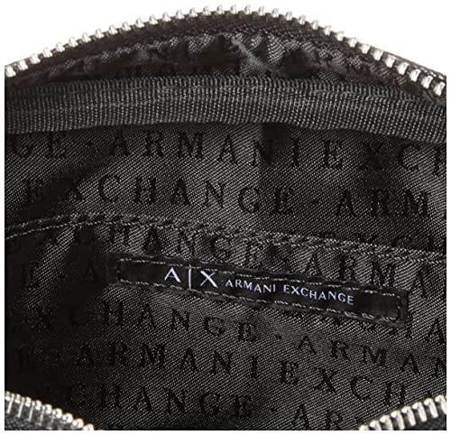 A|X Armani Exchange Women's Allover Logo Fabric Camera Case Bag, Black/Magnesium, OS
