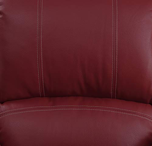 Acme Furniture PU Upholstered Power Recliner with USB Port, Red