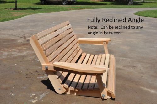 5 Ft Cypress Porch Swing with Flip Down Console Cup Holders & Unique Adjustable Seating Angle