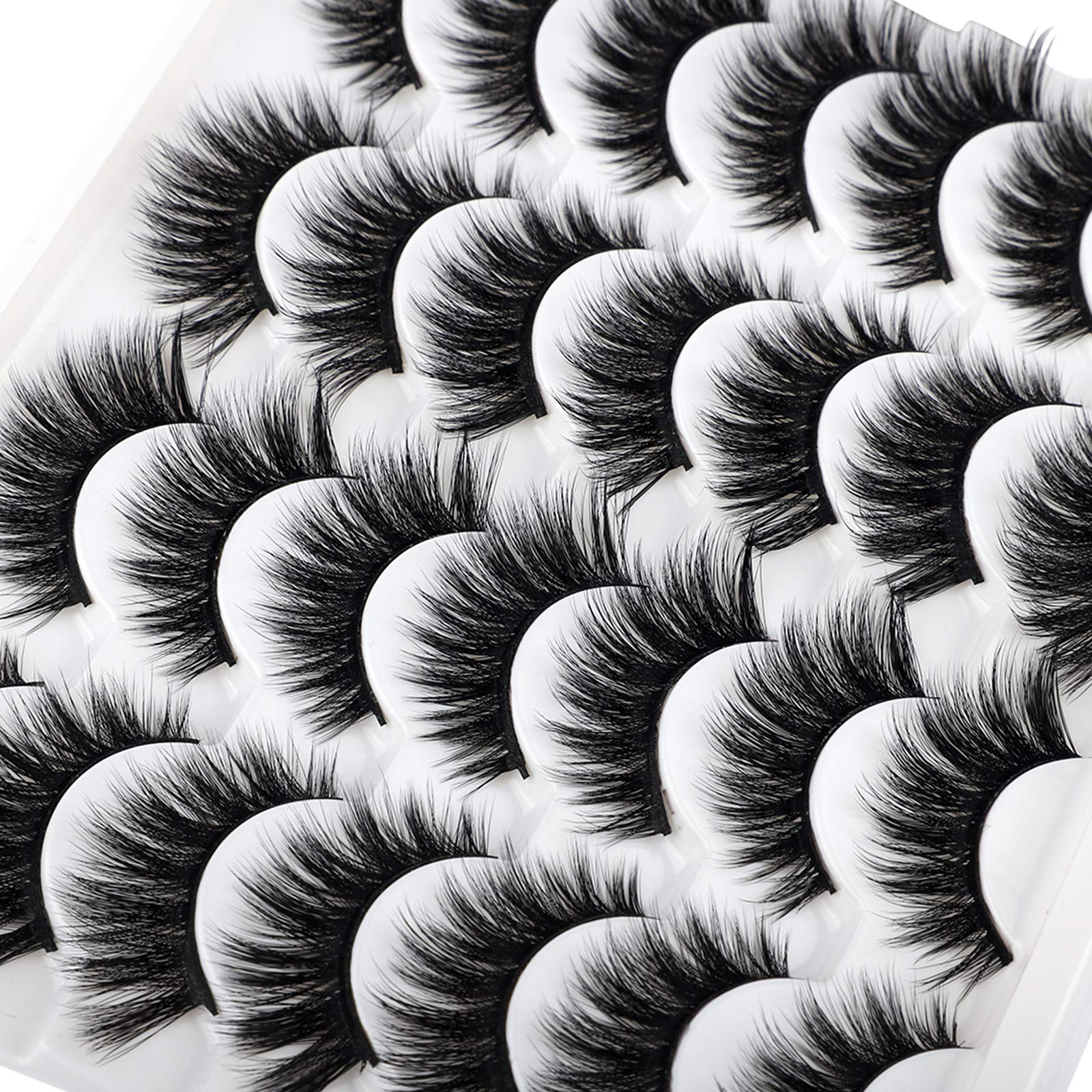 Cat Eye Lashes Natural Look False Eyelashes 14 Pairs Faux Mink Wispy Short Lashes Fluffy 3D Thick Strip Reusable Fake Eyelashes by HeyAlice