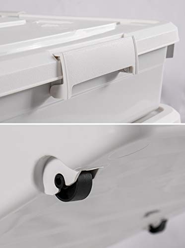 3 Pack Large Rolling Under Bed Storage Bin With Wheels, Sliding Underbed Plastic Containers With Lid Open From Both Sides. 37 x 19 x 7.3 inches