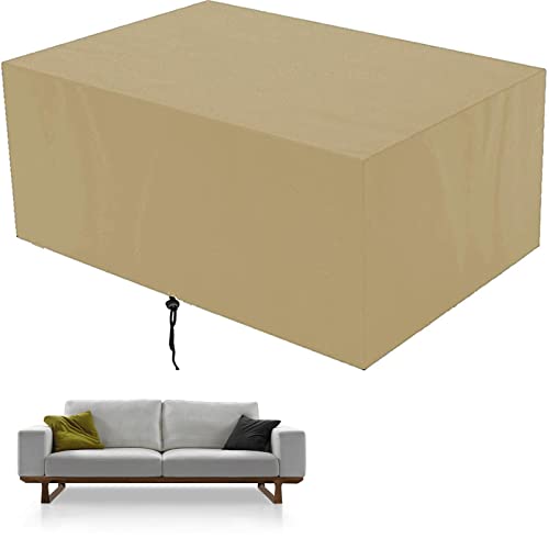 27x27x47 in Garden Furniture Cover, Cube Table Cover, 420D Heavy Duty Oxford Fabric, Patio Set Cover Rattan Furniture Cover, for Cube Set,Patio,Outdoor (Beige 68x68x120cm)