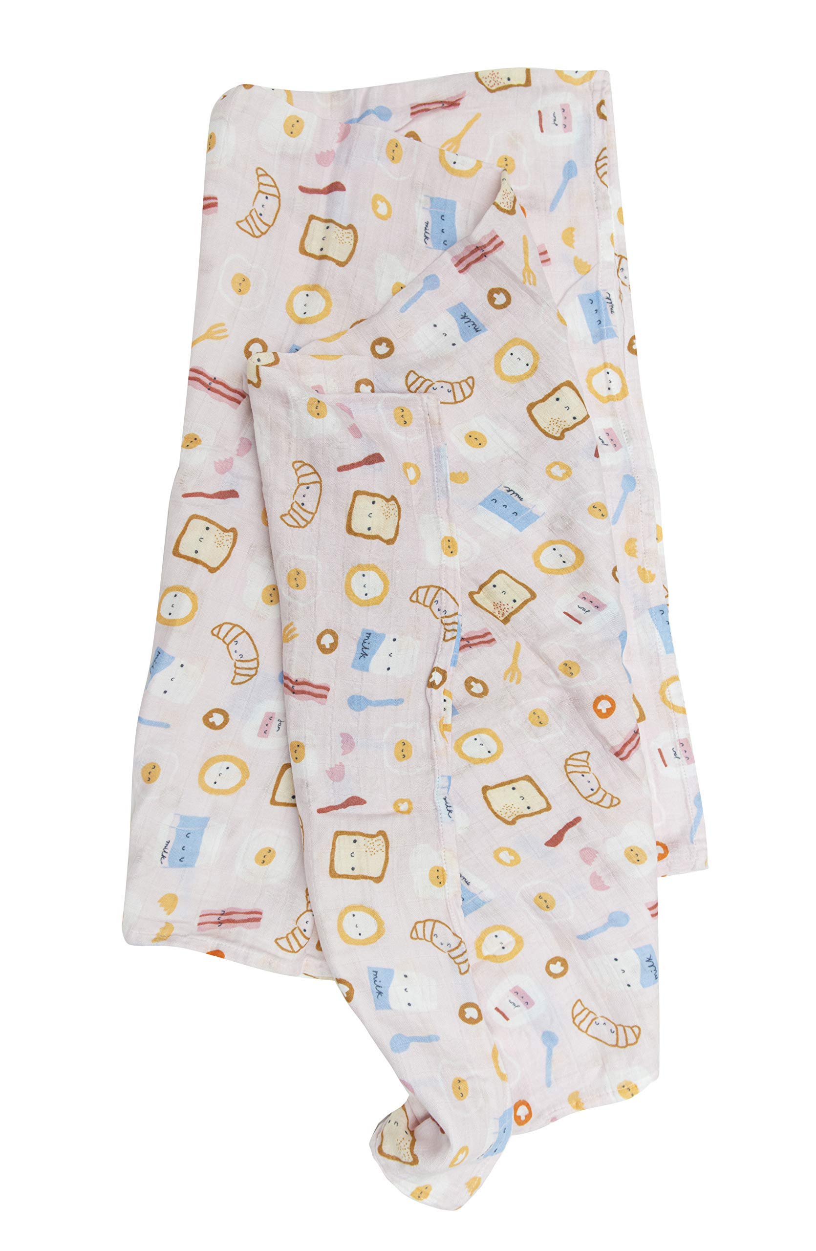 Loulou Lollipop Soft Baby Swaddle Blanket Muslin Wrap Receiving Blanket for Newborn to Toddler Girl and Boy, Large 47” by 47” - Breakfast Pink…
