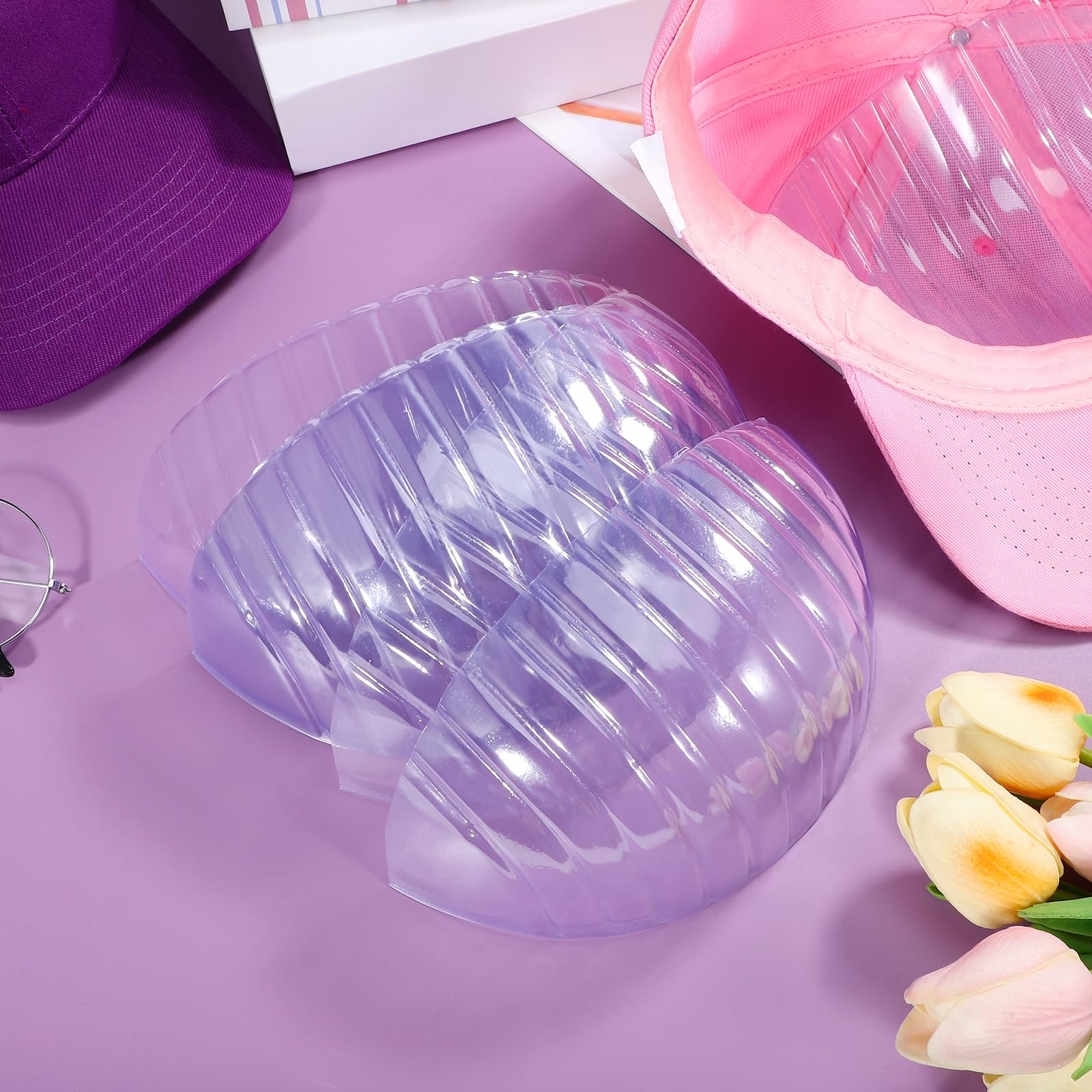 25pcs Baseball Hat Shaper, Baseball Cap Plastic Hat Stand, Baseball Cap Inner Support, Baseball Cap Crown Inserts Liners for Baseball Cap Stay Hard