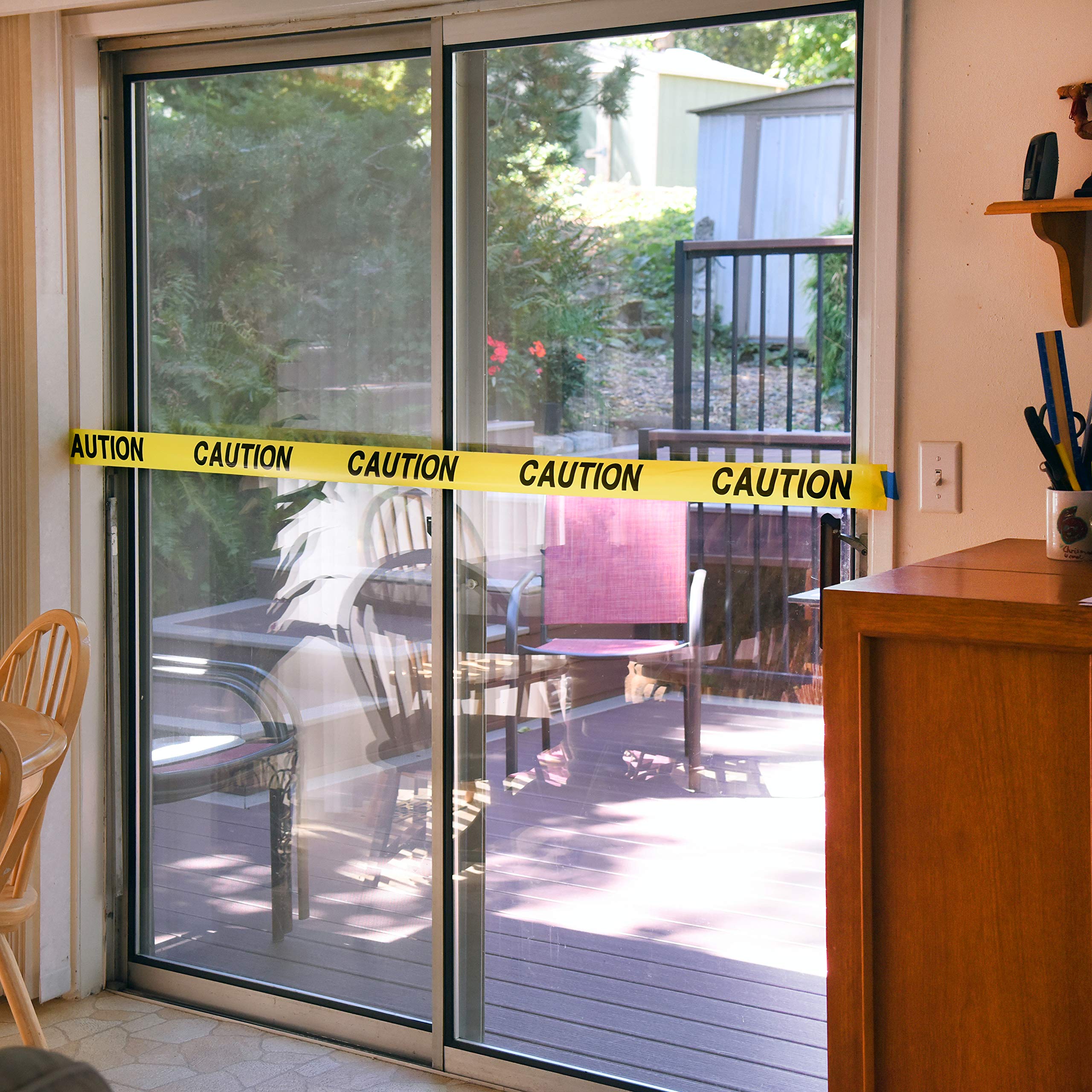 Caution Tape | Black and Yellow | Warning Keep Out | Halloween | Crime Scene Police Tape | Danger Barricade Hazard Construction Tape Roll | Do Not Enter | Flagging | 3 In x 1000 FT | by Teegan Tapes