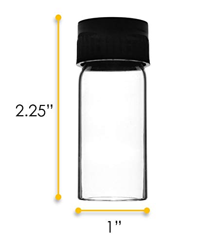 EISCO 12PK Test Tubes, 5ml - Bakelite Screw Cap - Borosilicate 3.3 Glass - 2.25" x 1" - Flat Bottom