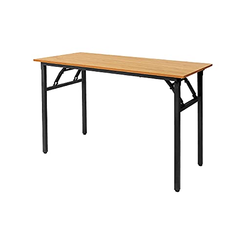Coral Flower Office Desk 55 inches Folding Table Computer Table Workstation，Light Oak