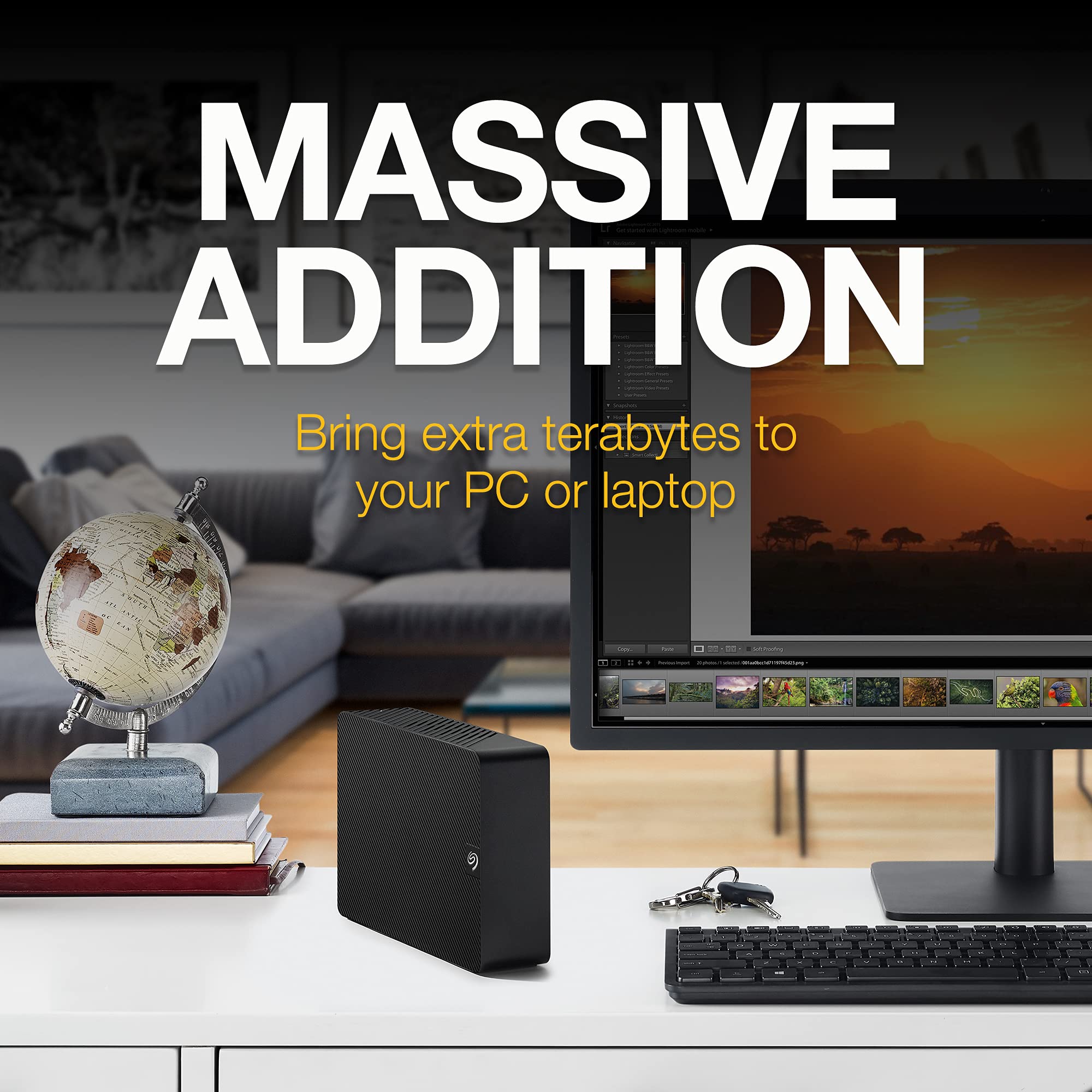 Seagate Expansion STKP6000400 6 TB Desktop Hard Drive - External - Black, 7" x 1.6" x 4.9"
