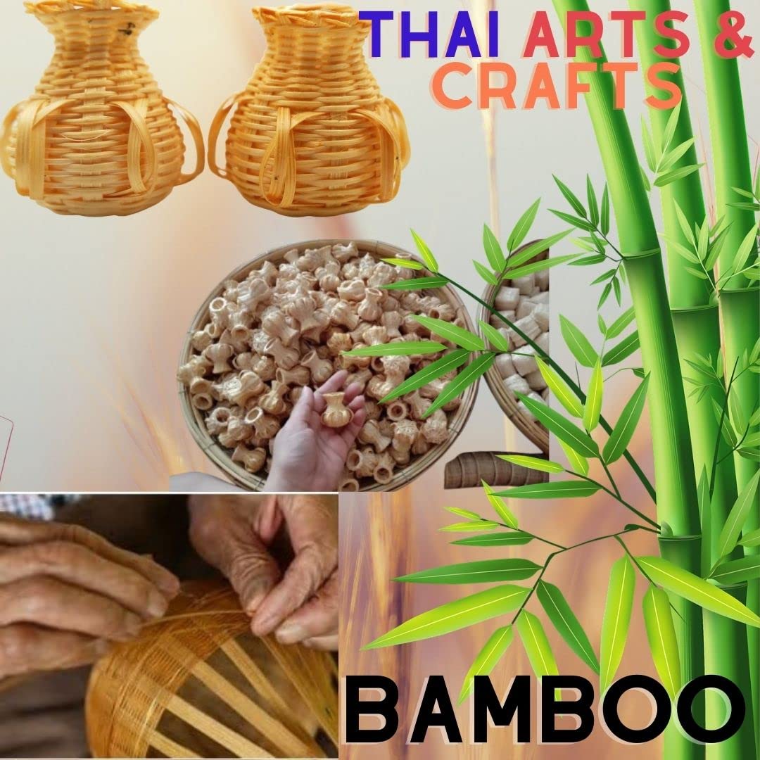 2 Bamboo Gong Fishing Holder Auspicious Things ฺBelief Decoration Miniature Supply no.1