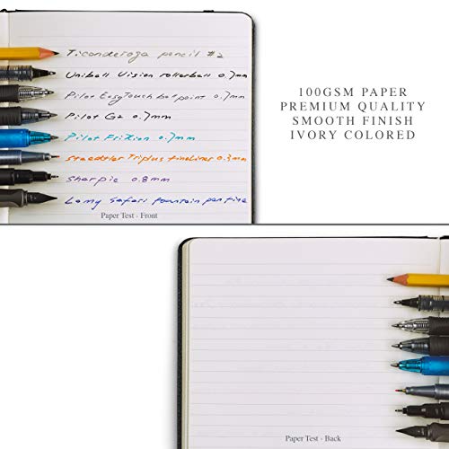 Jumping Fox Design Premium A5 Lined Journal Hardcover Notebook, Medium 5.6 x 8.4 inches, 100gsm Quality Paper, Numbered Pages, Inner Pocket, Unique Leatherette, Twilight Blue