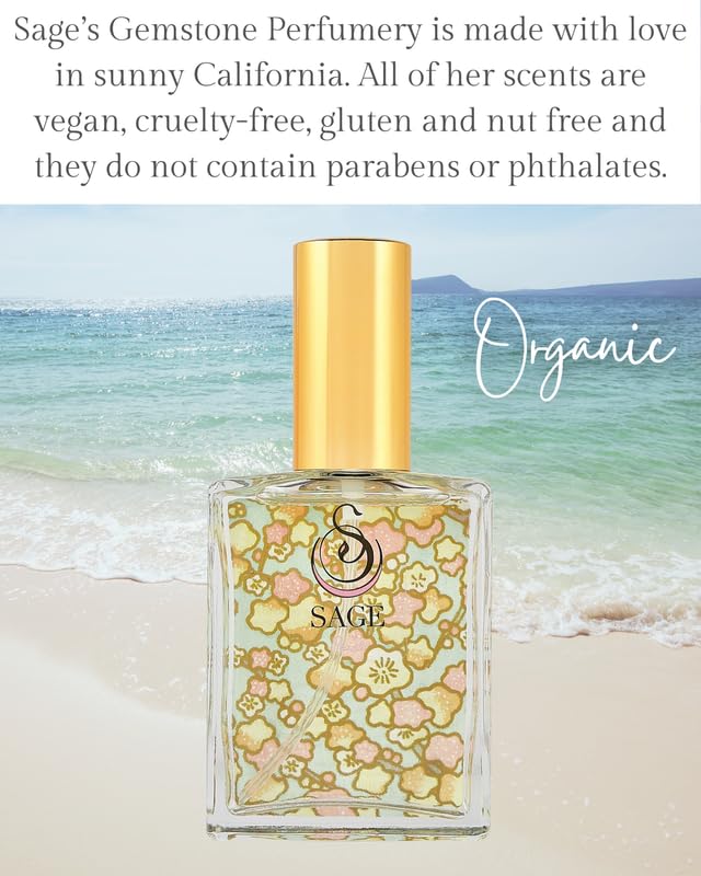 Pearl Organic Perfume Spray by Sage- 2 oz, Vegan & Cruelty-Free, Subtle Scent, Vanilla, Sandalwood, Musk