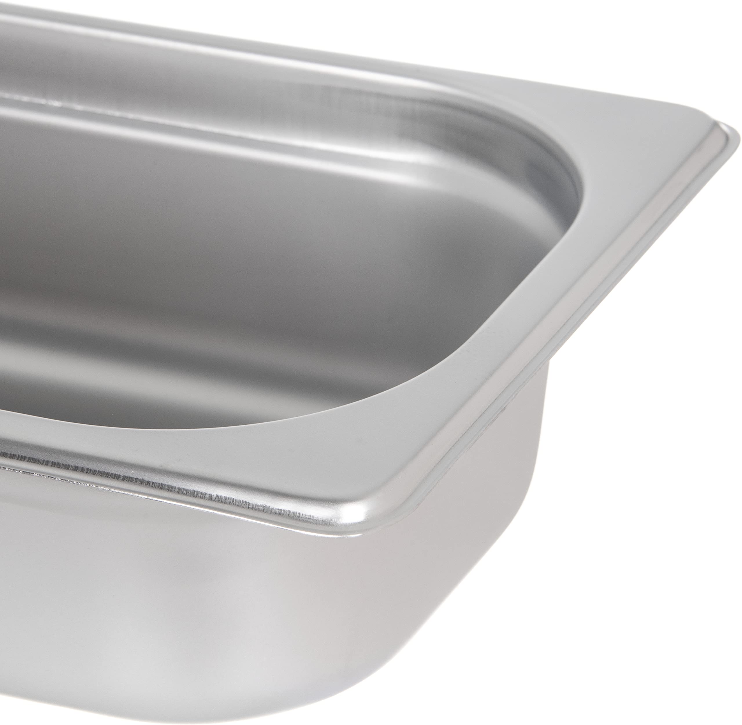 Carlisle FoodService Products Durapan Long Steam Table Pan for Catering, Hotel, and Restaurants, Stainless Steel, 1/2 Size 2.5 Inches Deep, Silver, (Pack of 6)