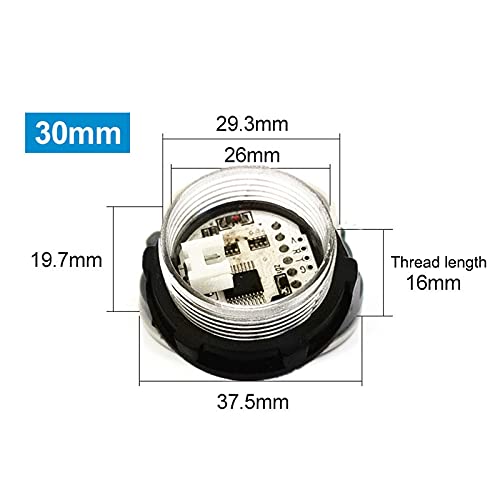 Taidacent Diameter 30mm Round Volte Meter Lithium Batteries DC Power Supply Tester Lead Acid Li Battery Waterproof Voltage Gauge (12V 3 String Li Battery Red Display)