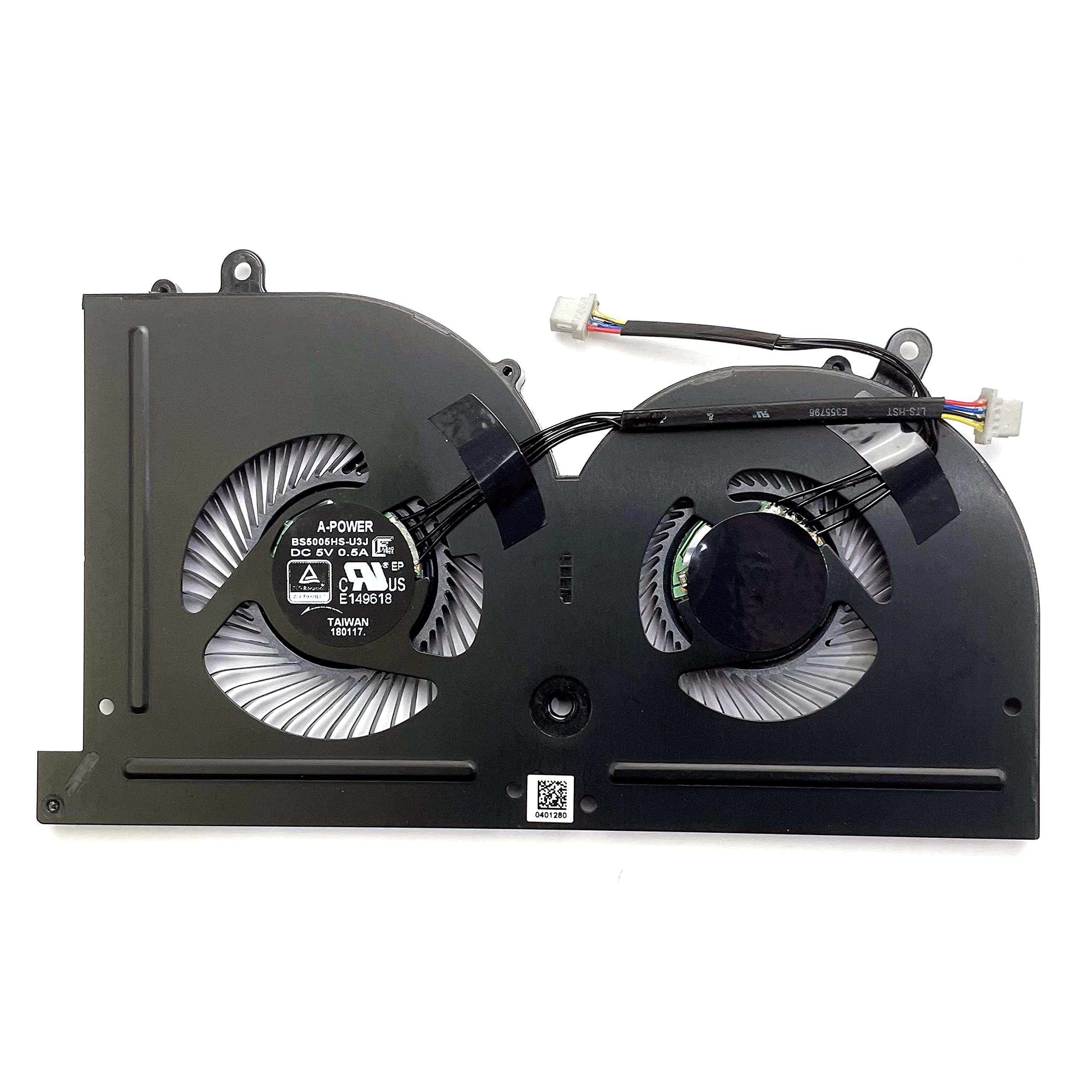 Replacement CPU+GPU Cooling Fan for MSI Stealth Pro GS63 GS63VR GS73 GS73VR 6RF 7RF Black Fan BS5005HS-U3I BS5005HS-U3J Pair Fans