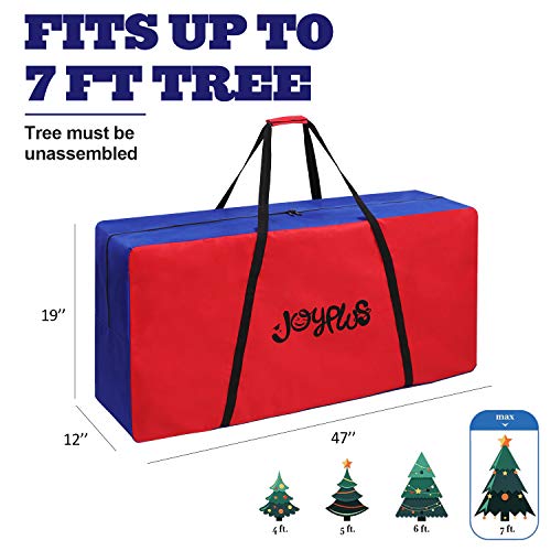 JoyPlus Christmas Tree Storage Bag Fits Up to 7 ft Disassembled Tree,47" x 12" x 19" Holiday Artificial Tree Storage Case with Durable Waterproof Material (Bag Only)
