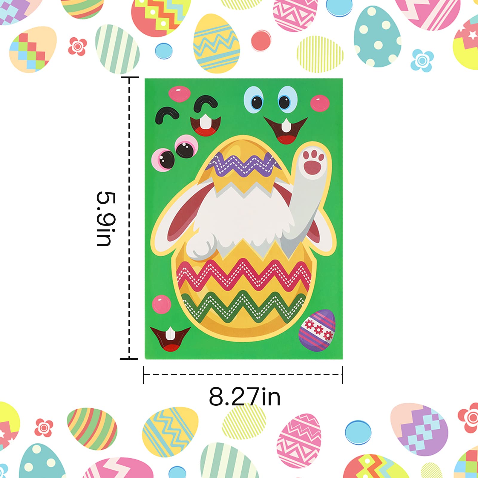 Aitsite 36pcs Easter Animal Stickers with Bunny, Chicken, Easter Eggs, Easter Stickers, DIY Easter Art and Craft Stickers for Kids Home (24pcsDIY Sticker)