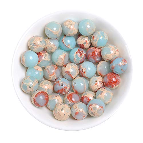 4mm Natural Blue Snakeskin Gemstone Round Loose Beads Crystal Stone Bracelet Necklace Accessories Crafts for Jewelry Making DIY,1 Strand 15"
