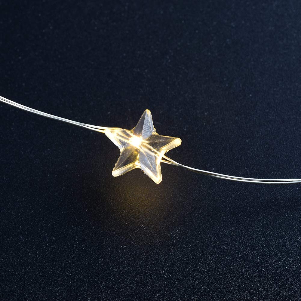 Abba Patio Battery Powered String Lights, 9.5ft 30 LED Star Decorative Lights Garden Home Party Wedding Festival Landscape, Warm White