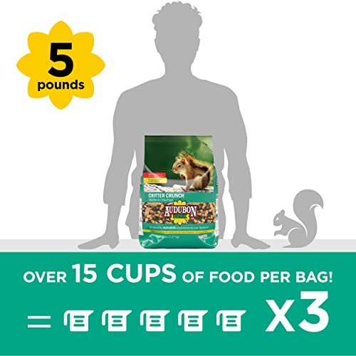 Audubon Park Critter Crunch Backyard Wildlife Food, Bird and Squirrel Food for Outside Feeder, 5-Pound Bag