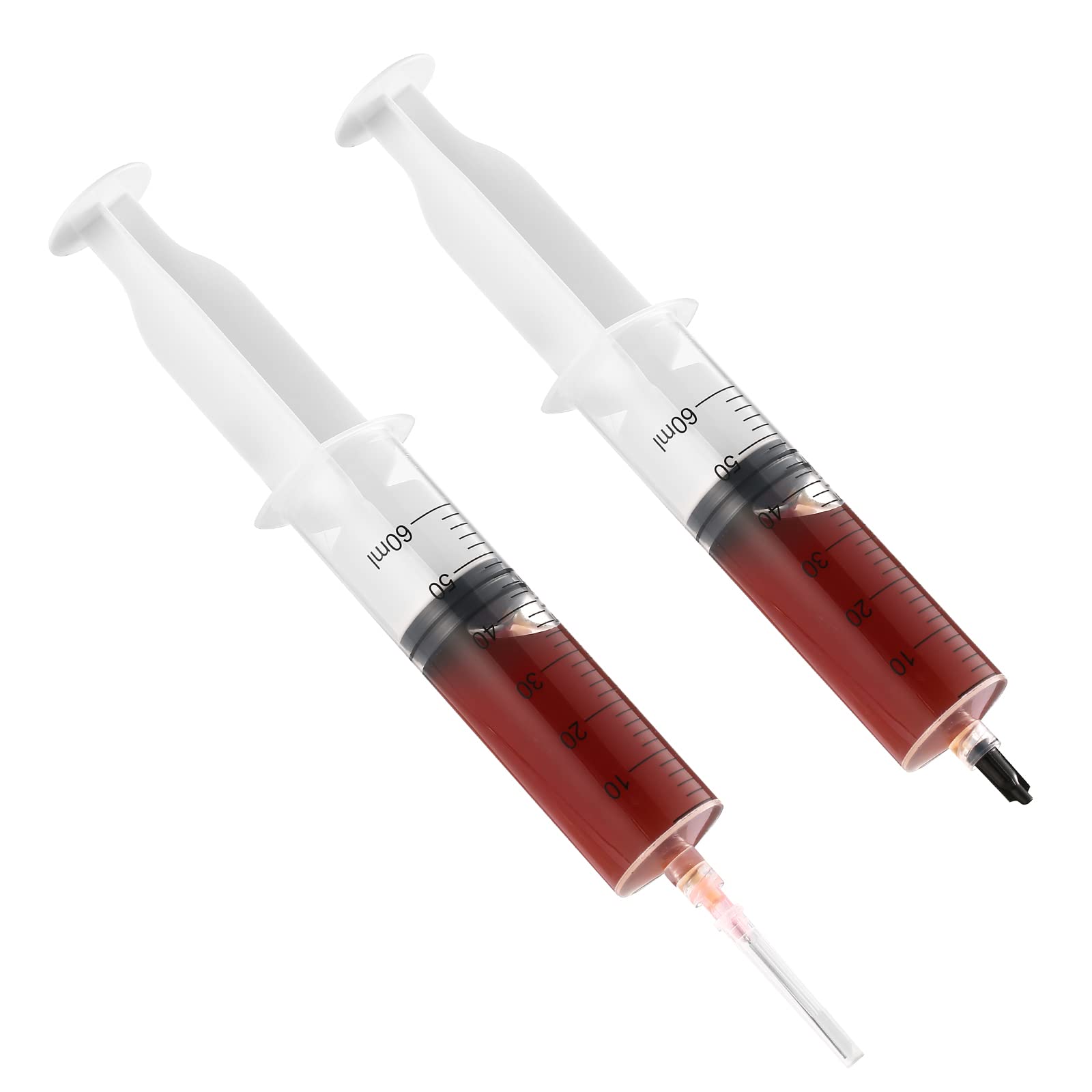 5 Pack 60ml Syringes luer Lock with Caps, Plastic Syringe for Scientific Labs and Liquid Dispensing Metric Multiple Uses