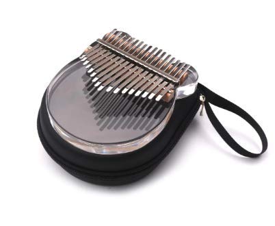 17-Key Kalimba Thumb Piano Musical Gift Bear-Shaped Transparent Acrylic Material with Carry Bag Tuning Hammer
