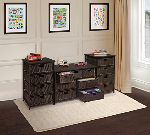August Collection Wide Seven Basket Drawer Storage Unit