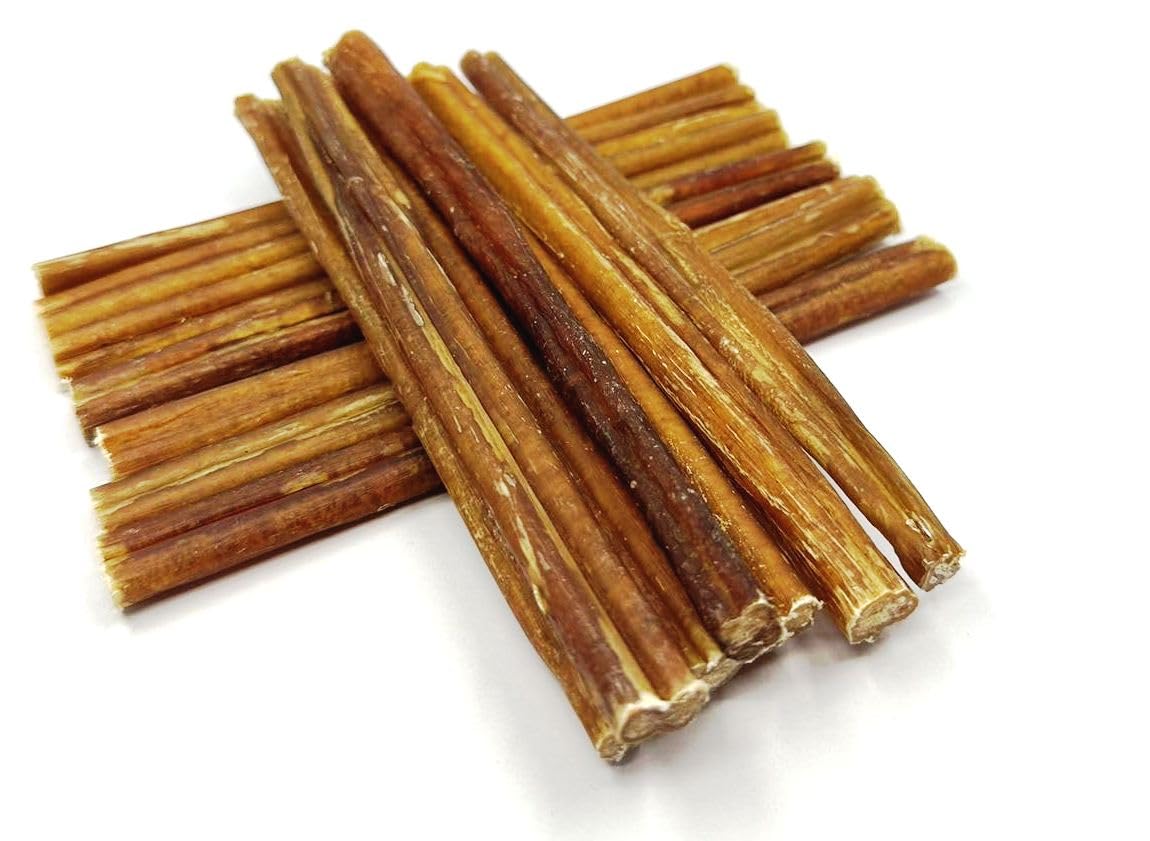 ELITE TREAT Natural Odor Bully Sticks for Dogs,Healthy Long Lasting Pizzle Chews (6 Inch, 24 Pack),All Natural,Free Range 100% Grass-Fed Beef,Grain-Free (Medium/Thin)