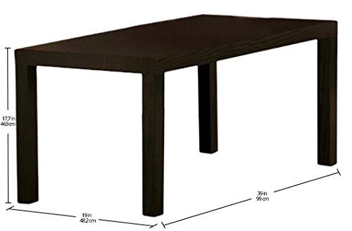 Ameriwood Home Parsons Coffee Table, Espresso, 19 in x 39 in x 18 in (D x W x H)