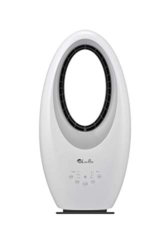 LivePure Bladeless Auto-Duster, Oscillating Fan w/Filter, Air Circulator, 11.5 x 22.44 x 6.73 in, White