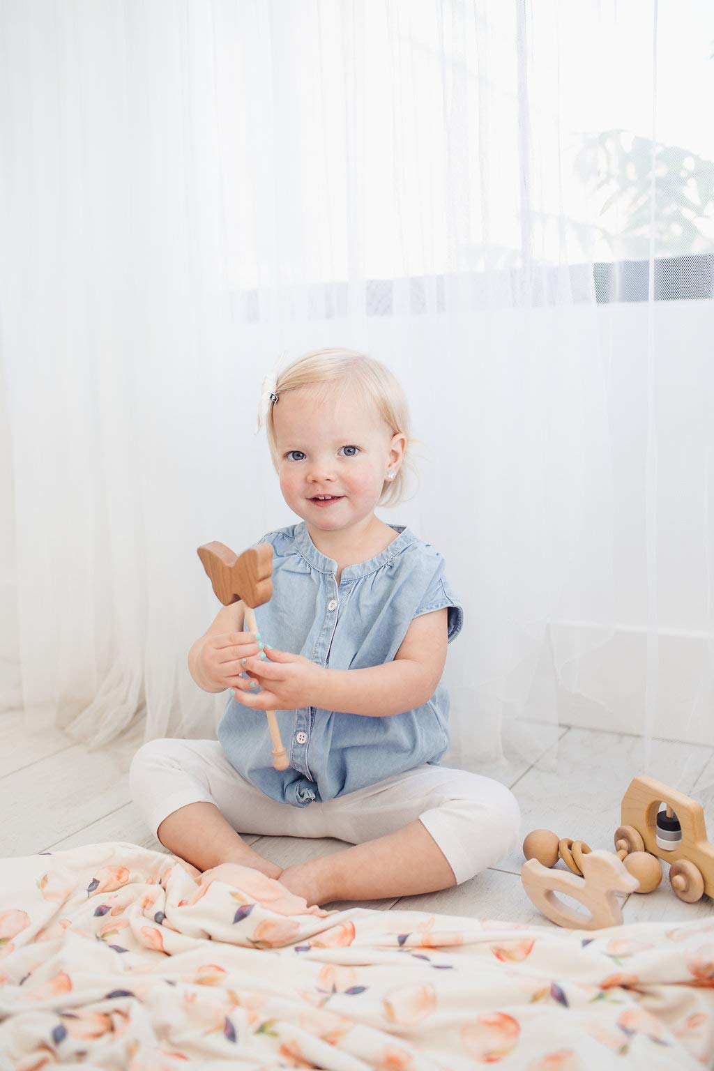 Caroline Copper Pearl Three-Layer Baby Quilt: Soft Quilts for Boys and Girls | Breathable, Cozy Toddler Blanket | Newborn Quilt | 46x46 Premium Polyester/Rayon