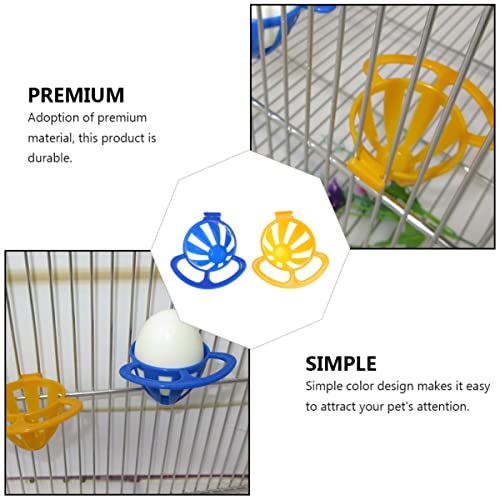 4pcs Color Finches Vegetable Plastic Random Hatching Food Finch for Dispenser Tool Eggs Water Fixed Bird Parakeet Accessory Cockatiel Parrot Canaries Hollow Feeder Conure Basin