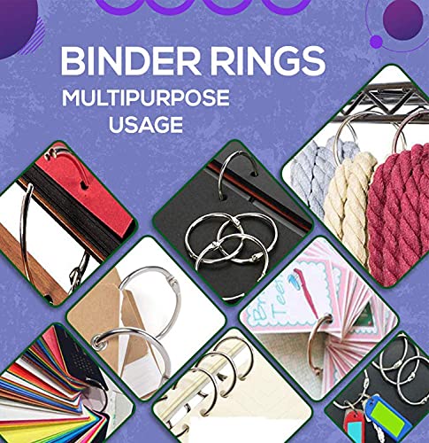 LIVINO 100 pcs Binder Rings, 1 Inch Nickel Plated Metal Book Rings, Loose Leaf Binder Rings for School, Home, Office and Key Rings Or Key Chain for Documents and Flash Card Binder