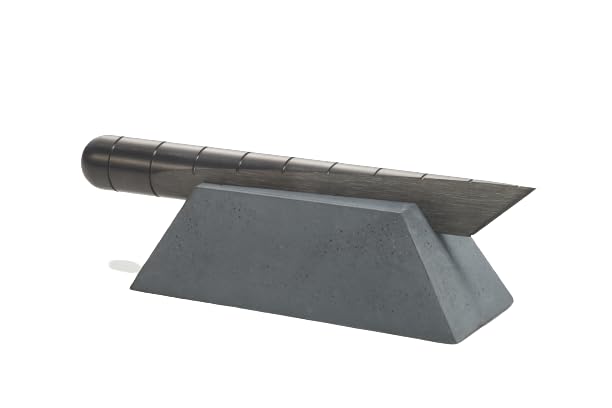 Craighill Desk Plinth Knife Holder - Handmade Cast Concrete Knife Display Stand, Home Office Decor, Sculptural Design, Artisan Craftsmanship, 4 oz - Slate