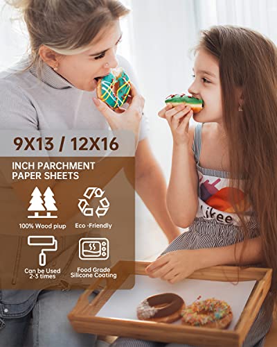 220 Pcs 12x16 In Parchment Paper Sheets, Baklicious Pre-cut Non-Stick Parchment Baking Paper for Air Fryer, Oven, Bakeware, Steaming, Cooking Bread, Cupcake, Meat, Cookies