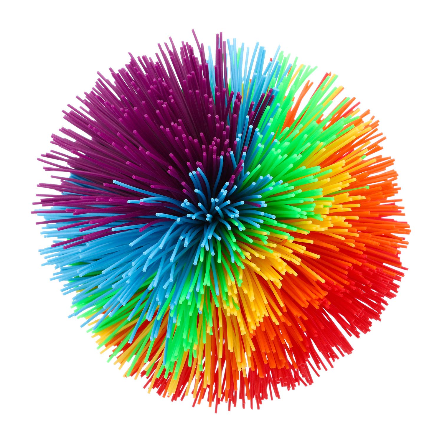 2 Pieces Large Monkey Stringy Balls 4.5 Inch Large Sensory Fidget Stringy Balls Soft Rainbow Pom Bouncy Stress Balls with Storage Bag, Multicolor (4.5 Inch, 2 Pieces)
