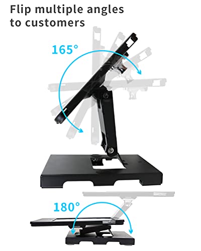 CarrieCathy Desktop Wall Mount Anti-Theft Security Kiosk POS Stand Holder Enclosure for 10.2" 2021 iPad 9th Gen 2020 iPad 8th Gen 2019 iPad 7th Gen, Flip & 360° Swivel Design