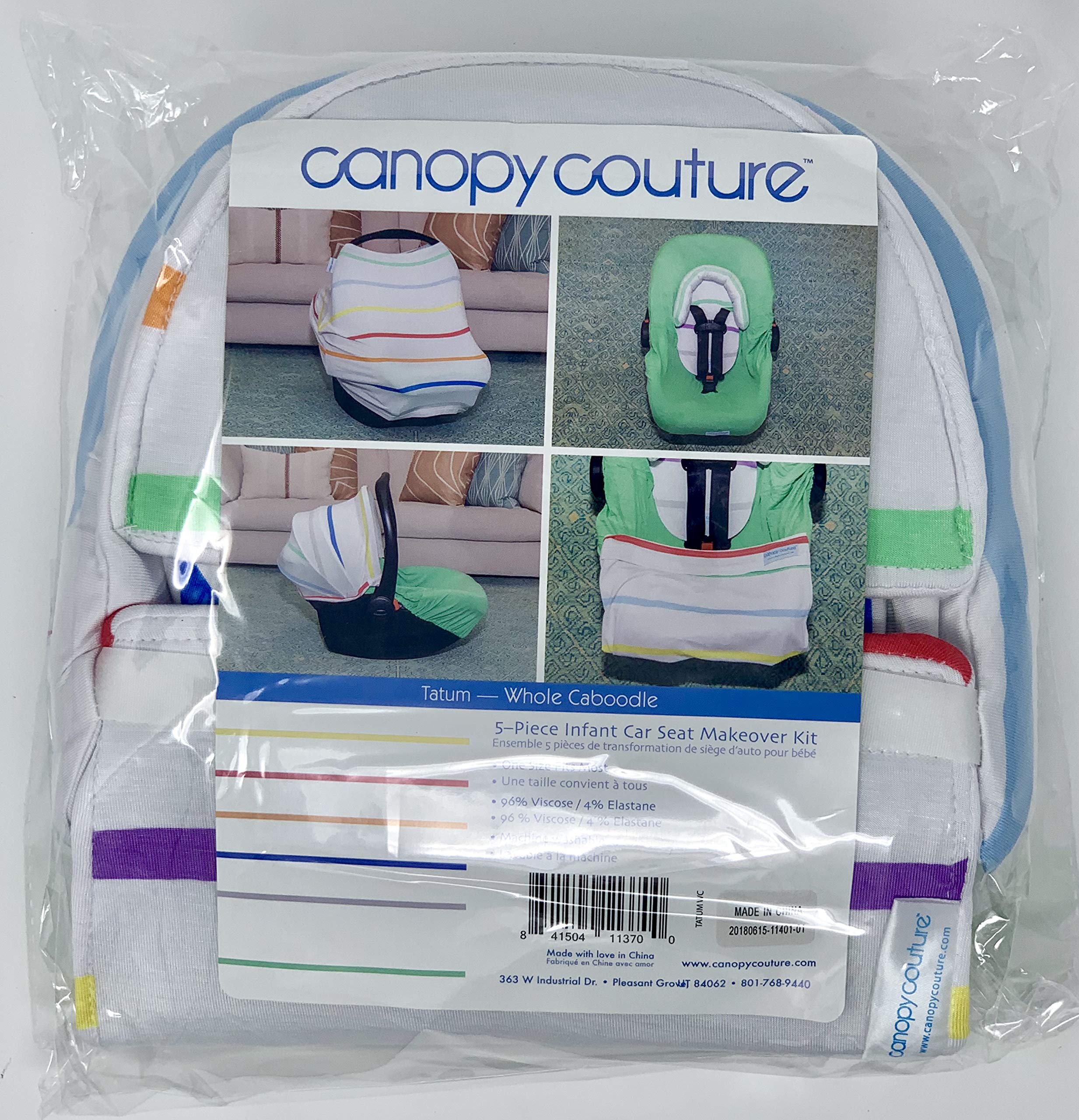 Carseat Canopy Whole Caboodle 5 Piece Set, Soft Jersey Stretch Material - Tatum