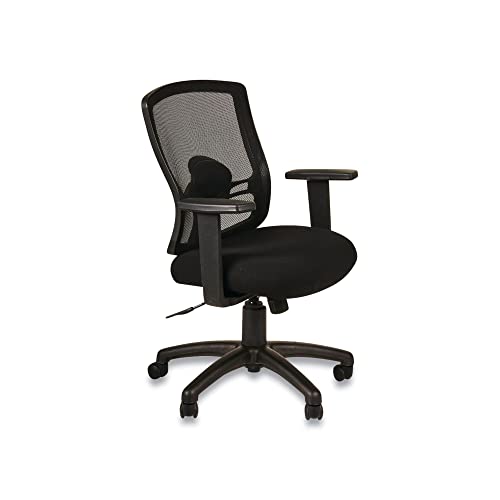 Alera ALEET4017B Etros Series 275 lbs. Capacity Mesh Mid-Back Petite Swivel/Tilt Chair - Black